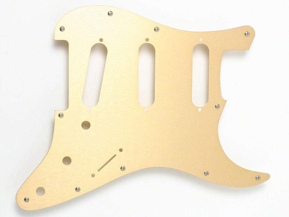 Fender Stratocaster Pickguard, 11-Hole, Gold Anodized – ToneShapers