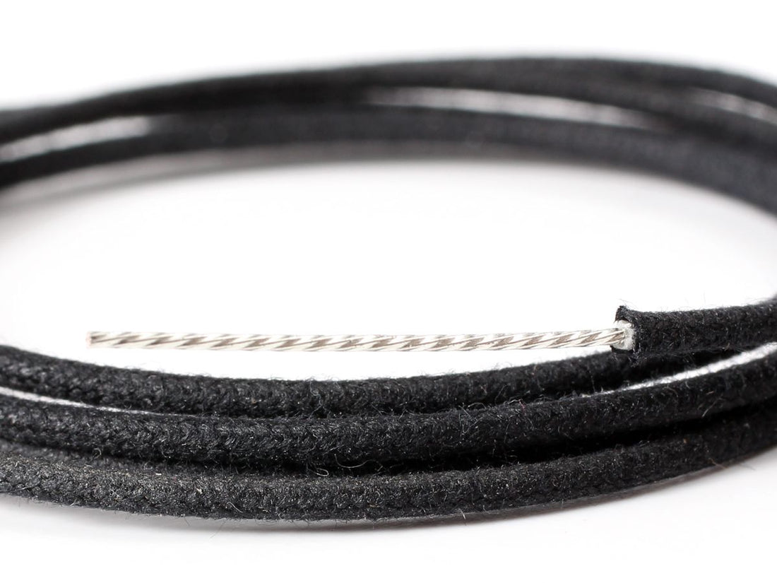 Gavitt Wire, Cloth Push Back, 22 AWG Tinned Overcoat, Black – ToneShapers